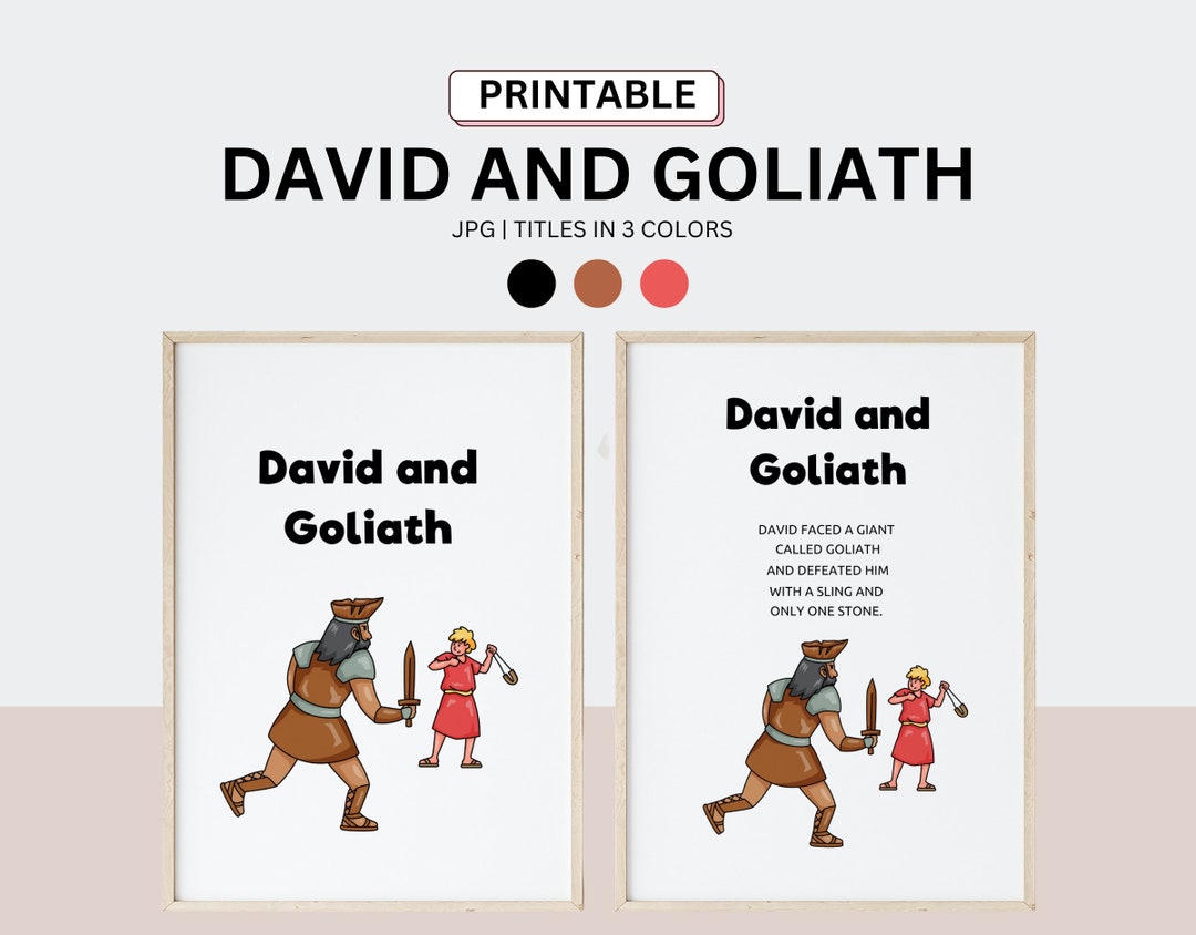 David and Goliath Children's Poster INSTANT DOWNLOAD - Etsy