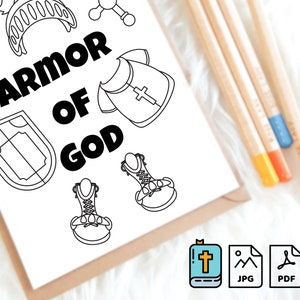 Armor of God Coloring Activity, Printable, Bible Lessons, Sunday School ...