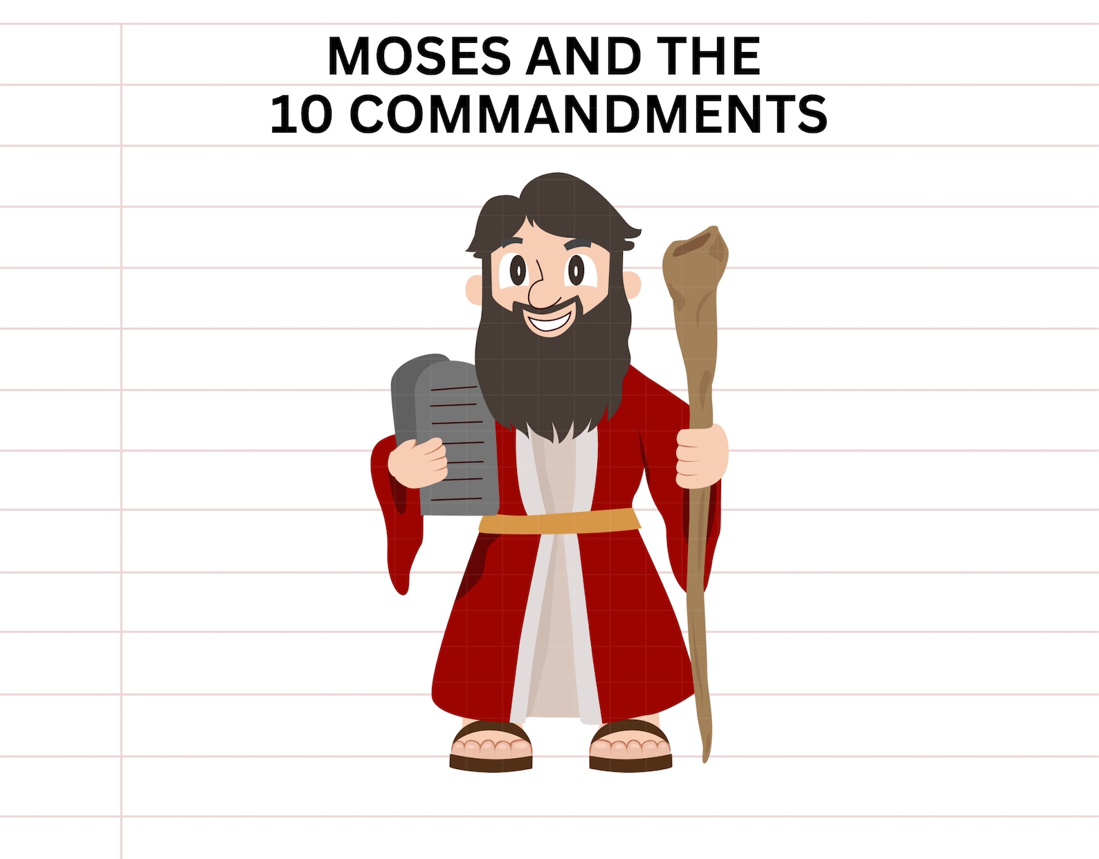 Moses and the 10 Commandments, Clip Art, PNG, JPG, Instant Download ...