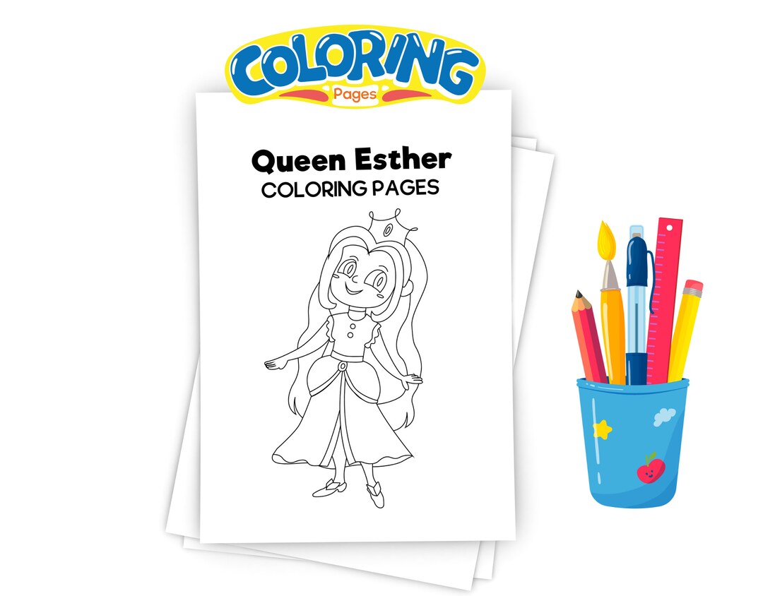 Queen Esther Coloring Pages, Children's Activity, Bible Lesson, Sunday ...
