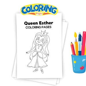 Queen Esther Coloring Pages, Children's Activity, Bible Lesson, Sunday ...