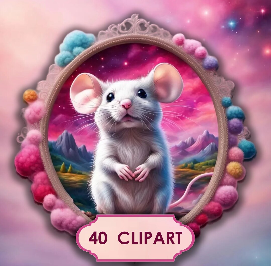 Watercolor Bundle Little Mouse Clipart Fairy Tale Mice 40 PNG Digital ...