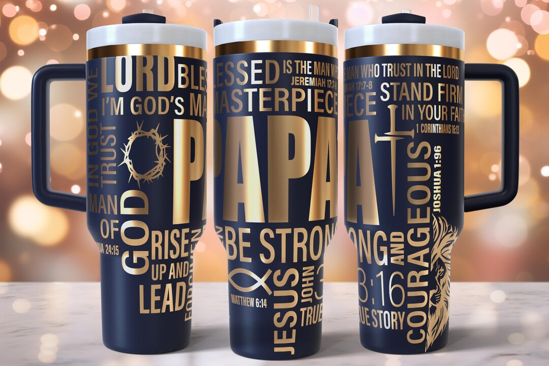 Christian PAPA Laser Engraved Full Wrap Design for 40oz Tumbler ...