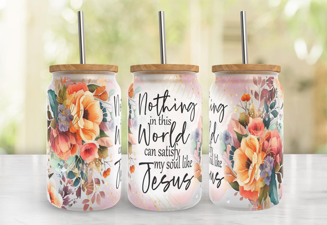 Jesus 16oz Libbey Can Tumbler Wrap PNG File • Religious Affirmations ...