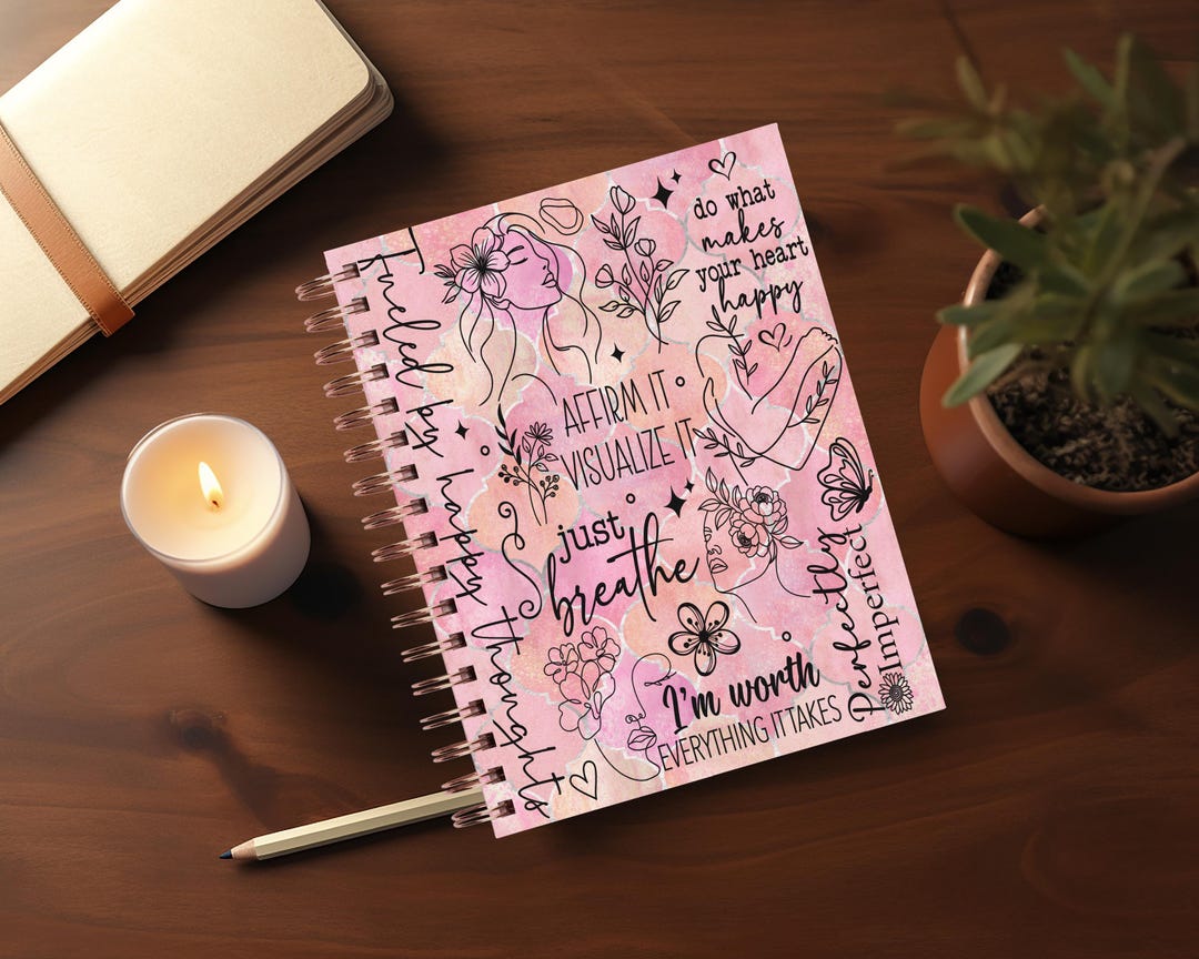 Affirm It Motivational Journal Covers PNG Design Sublimation - Printable Planner Cover Spiral ...