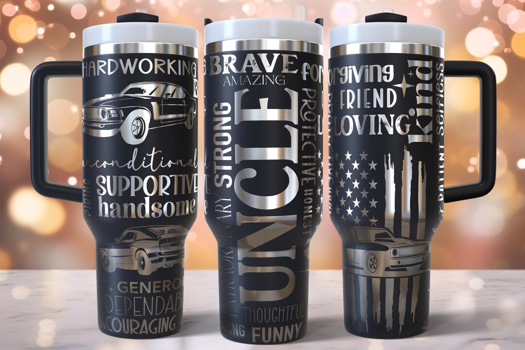UNCLE Laser Engraved Full Wrap Design for 40oz Tumbler, Digital ...