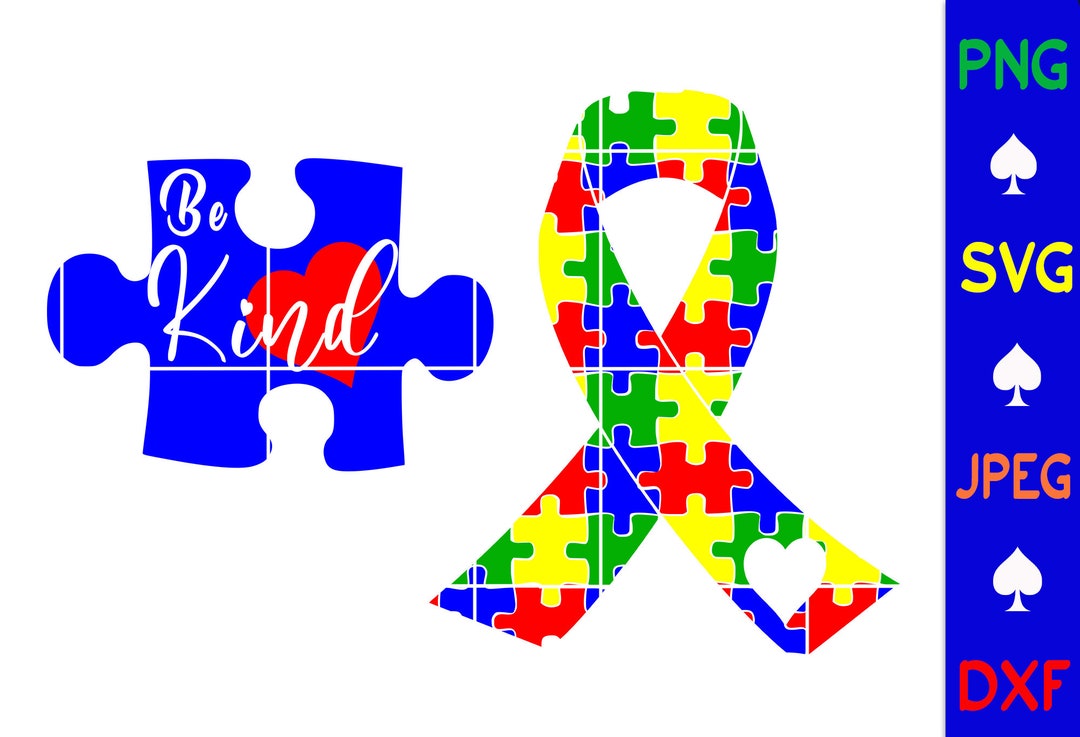 Autism Puzzle SVG/PNG • Autism Ribbon SVG • Autism Flower Svg • Heart ...