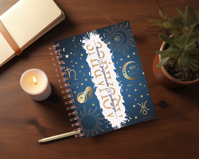 AQUARIUS Zodiac Sign Journal Covers PNG Design Sublimation - Printable ...