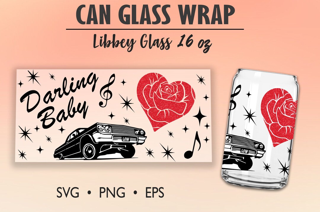 Lowrider and Oldies SVG • Libbey 16oz Can Glass • 16oz Libbey Wrap ...