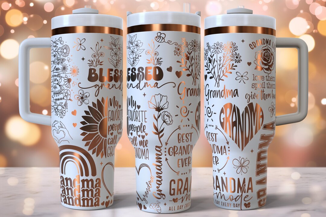 Grandma Laser Engraved Full Wrap Design for 40oz Tumbler, Digital ...