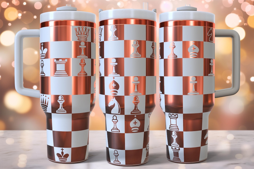 Chess Board Laser Engraved Full Wrap Design for 40oz Tumbler, Digital ...