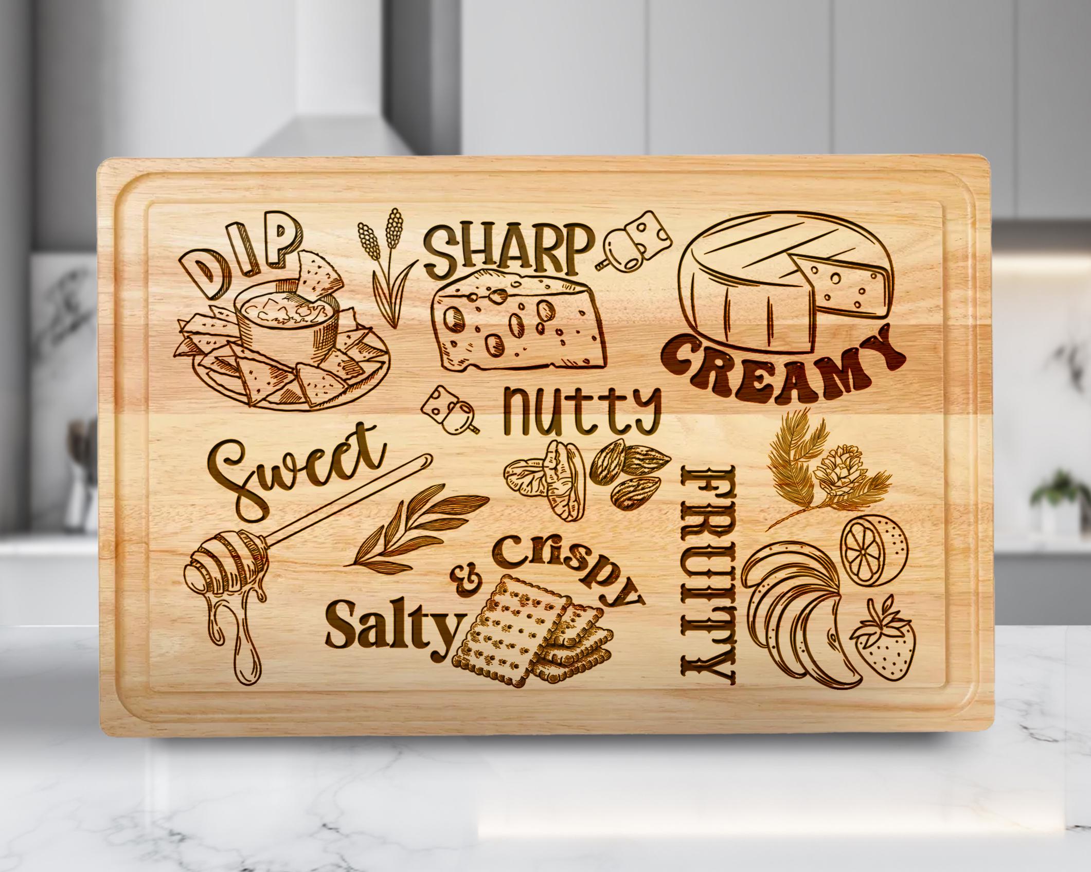 Charcuterie Cutting Board Laser Engraved File Design, Charcuterie Board ...