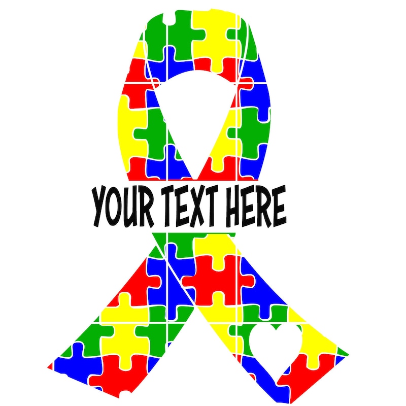 Autism Puzzle Ribbon Png - Etsy