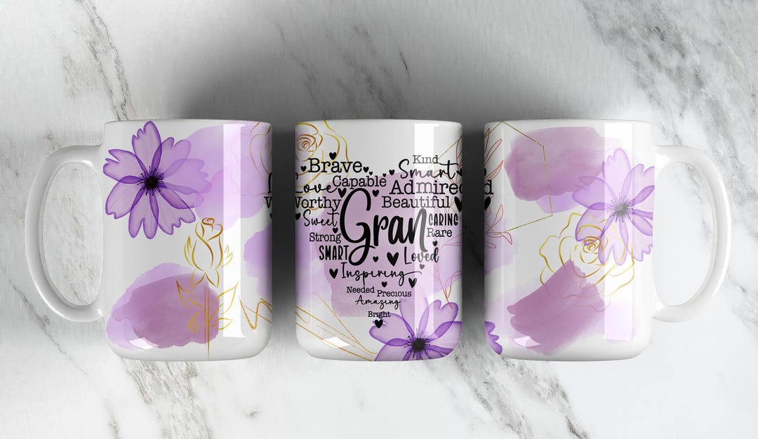 GRAN Mug Wrap PNG, Mug Sublimation Designs, 11oz Mug Wrap, 15oz Mug ...