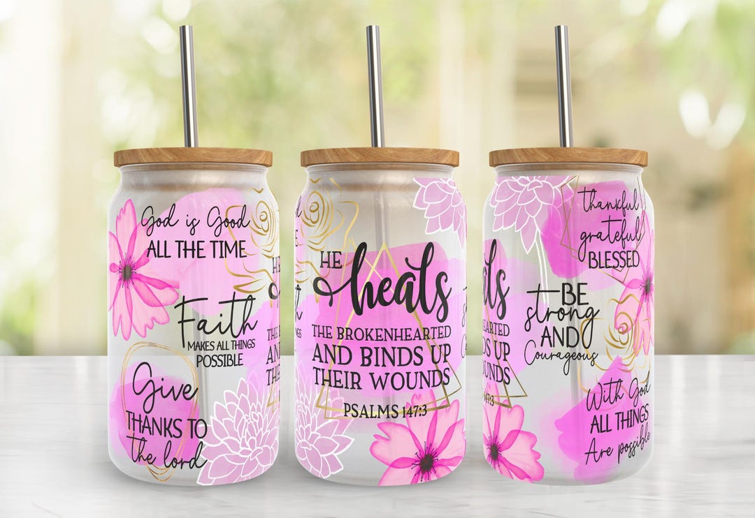 FAITH Jesus 16oz Libbey Can Tumbler Wrap PNG File • Faith Affirmations ...