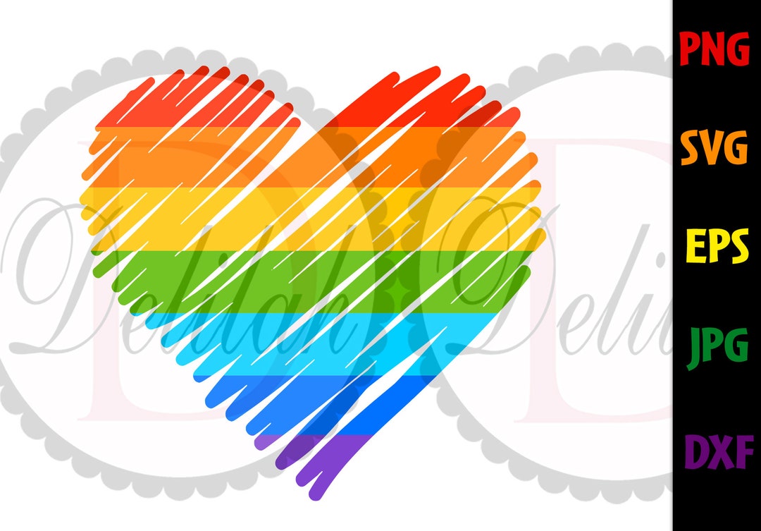 Pride Heart Rainbow Svg LGBT SVG Love is Love Svg Heart SVG Instant ...