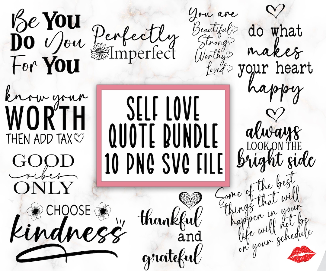 Affirmation Bundle PNG File, Self Love SVG Files, Positive Affirmations ...