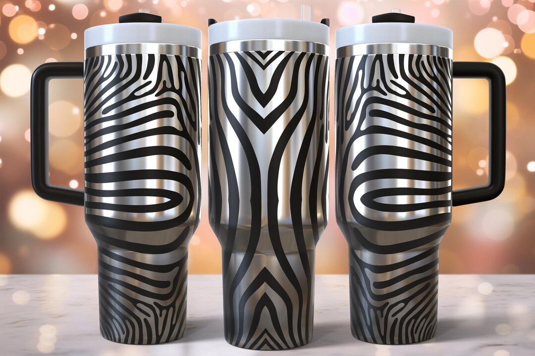 Zebra Animal Pattern Laser Engraved Full Wrap Design for 40oz Tumbler ...