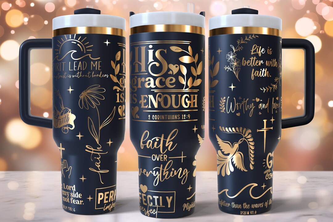 Faith Christian Jesus Laser Engraved Full Wrap Design for 40oz Tumbler ...