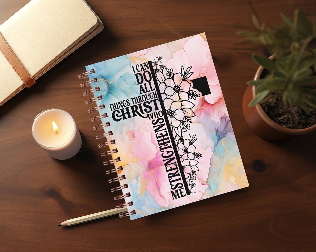 Religious Christian Journal Cover PNG Design Sublimation, Spiral ...
