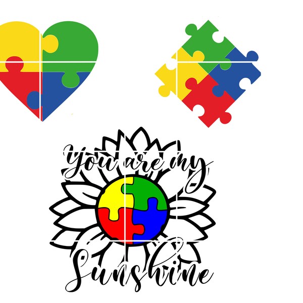 Autism Sunflower Puzzle Pieces Svg - Etsy