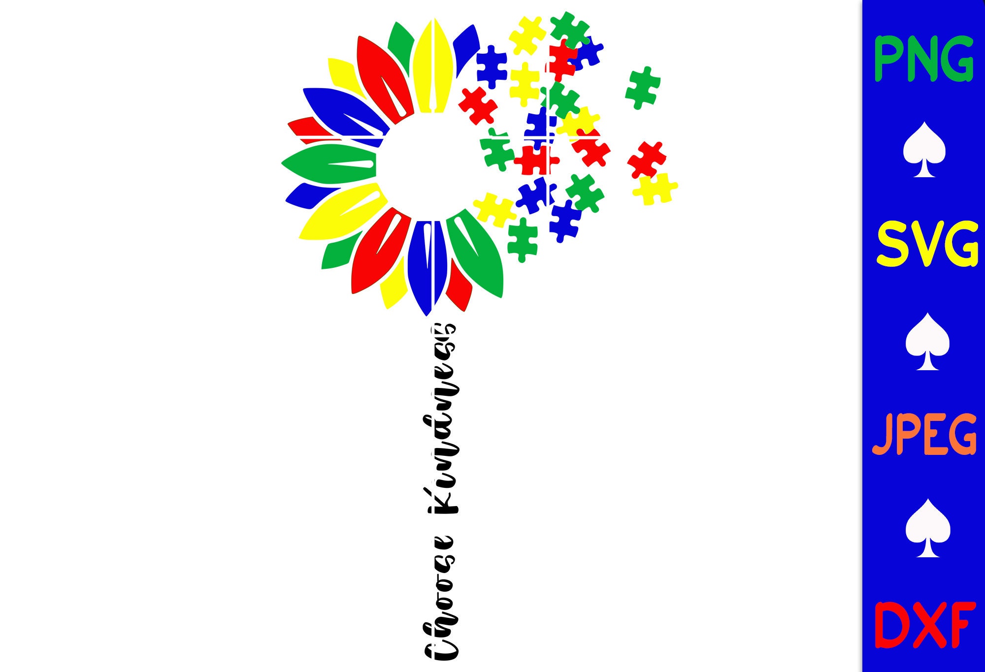 Autism SVG/PNG Choose Kindness SVG Autism Flower Svg | Etsy