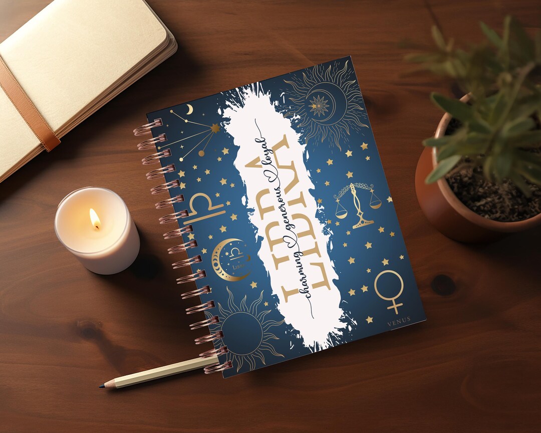 LIBRA Zodiac Sign Journal Covers PNG Design Sublimation - Printable ...