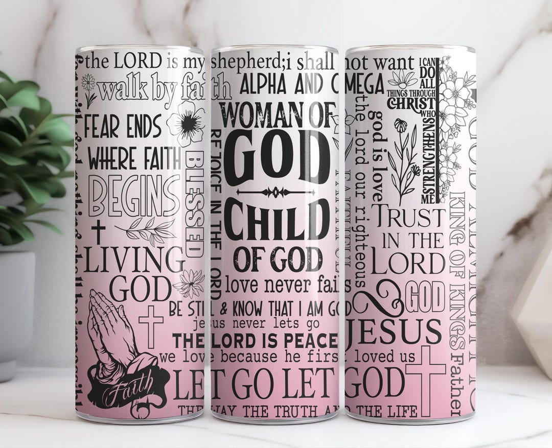 Religious Woman of God 20oz Skinny Tumbler Sublimation PNG File ...