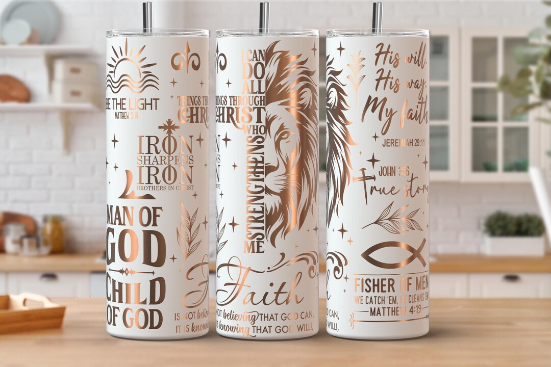 Man of God Laser Engraved 20oz Skinny Tumbler SVG PNG Wrap Design ...