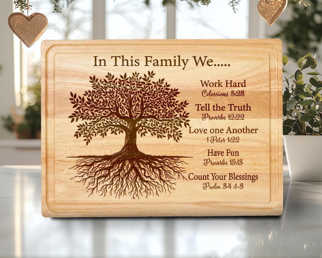 Family Tree Cutting Board Laser Engraved File Design, Charcuterie Board ...