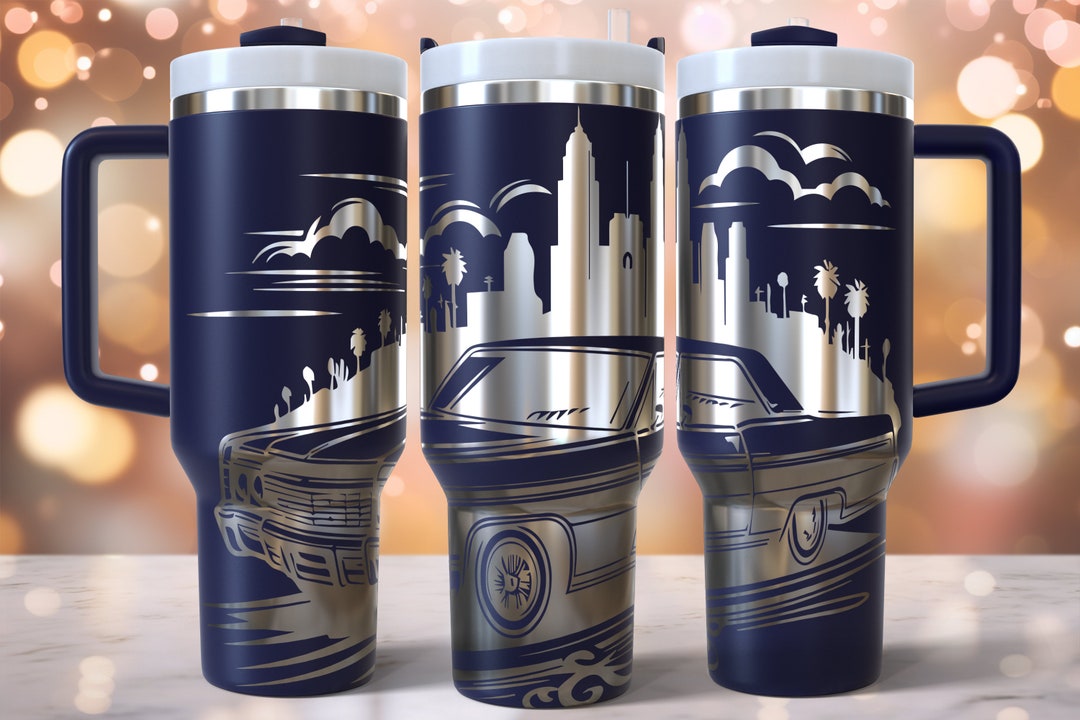 Lowrider Car Engraved Full Wrap Design for 40oz Tumbler, Digital ...
