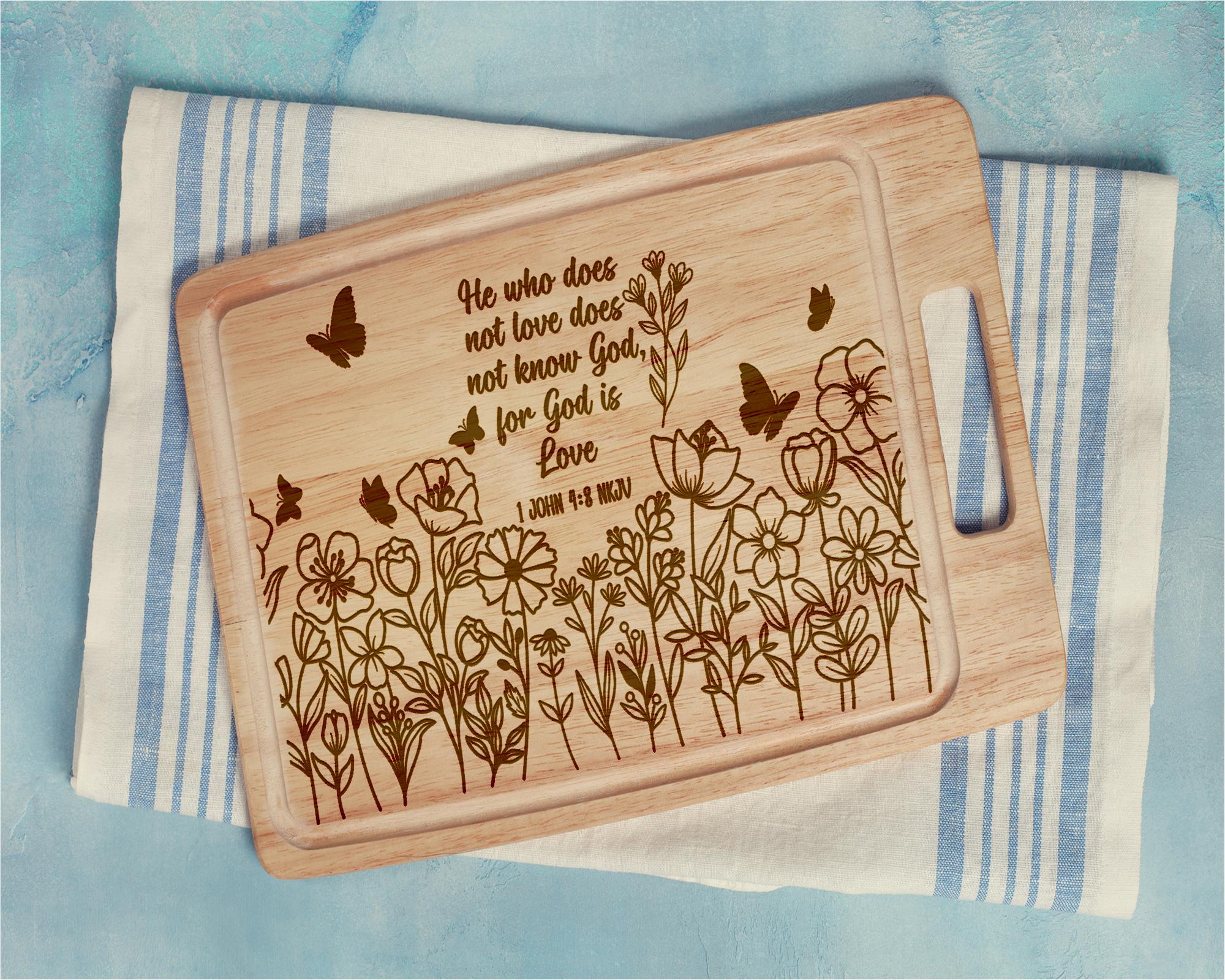 Bible Verse Cutting Board Laser Engraved SVG PNG File Design ...