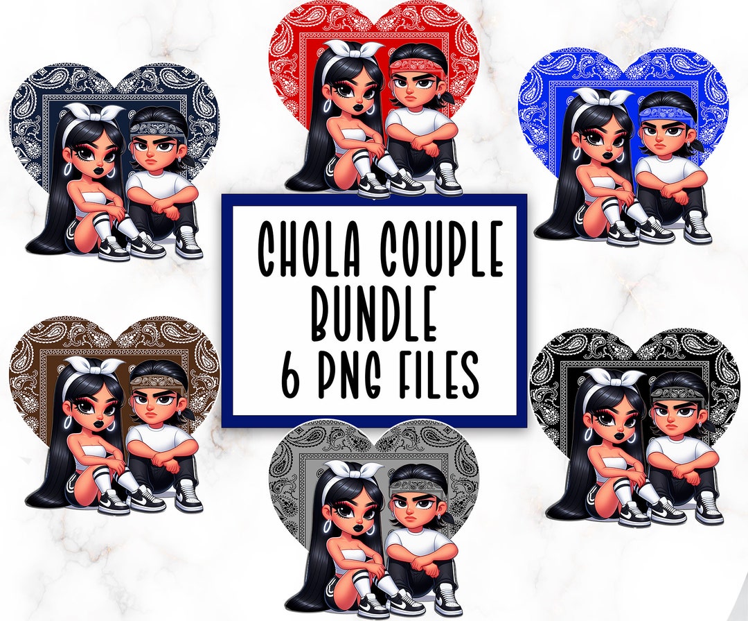 Bandana Cholo Chola Couple PNG Sublimation T Shirt Design - Chicano ...