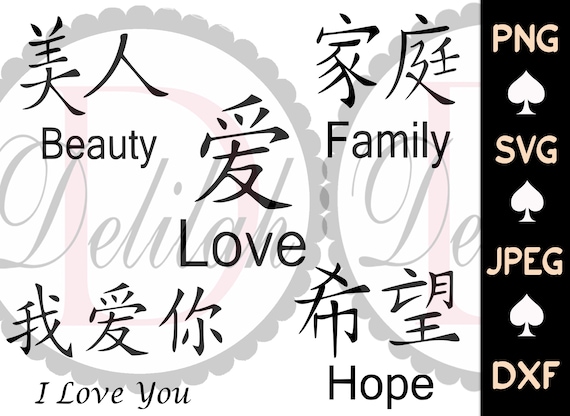 Chinese Symbols SVG/PNG Instant Digital Download Chinese | Etsy
