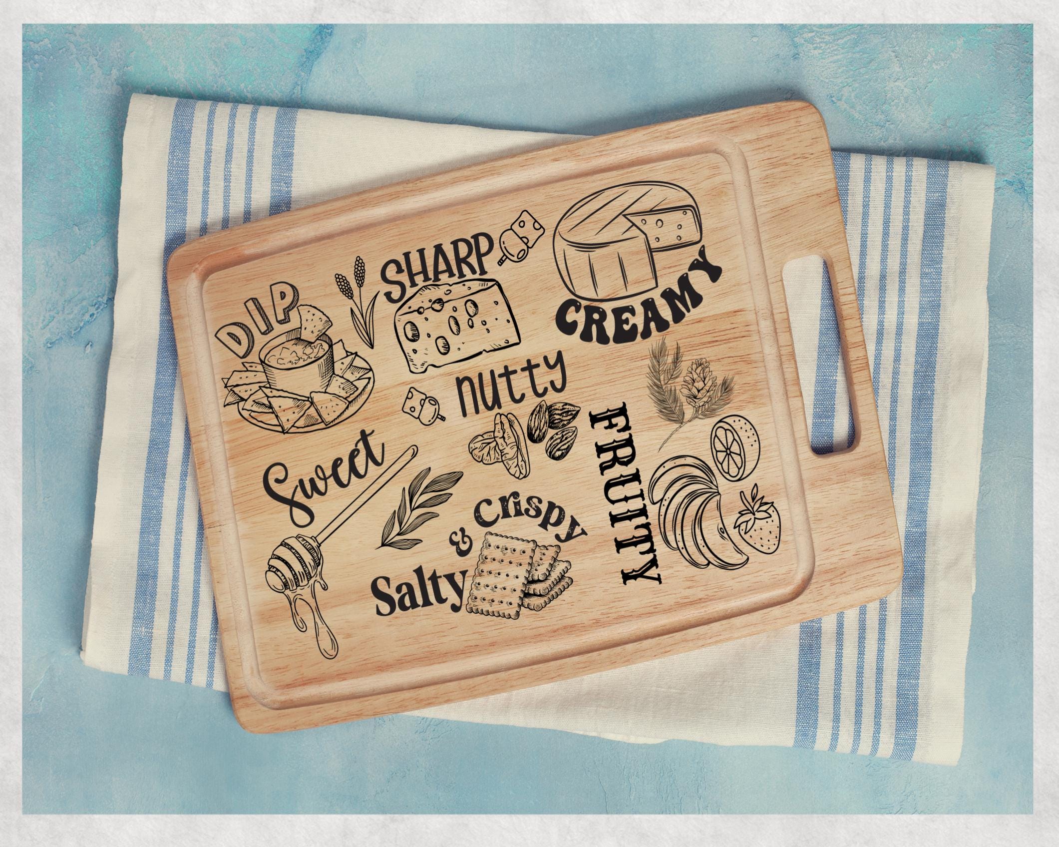 Charcuterie Cutting Board Laser Engraved File Design, Charcuterie Board ...