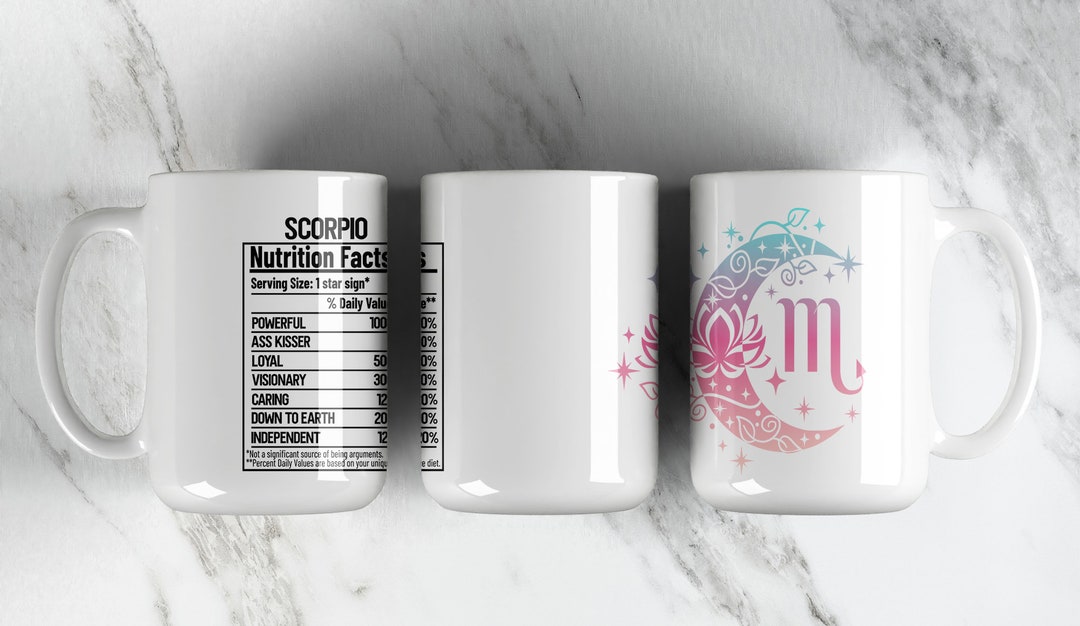 SCORPIO Zodiac Sign 11oz Mug Sublimation Design PNG File Horoscope ...