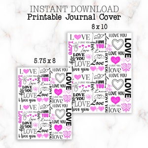 Valentines Day LOVE Journal Cover PNG Design Sublimation - Printable ...