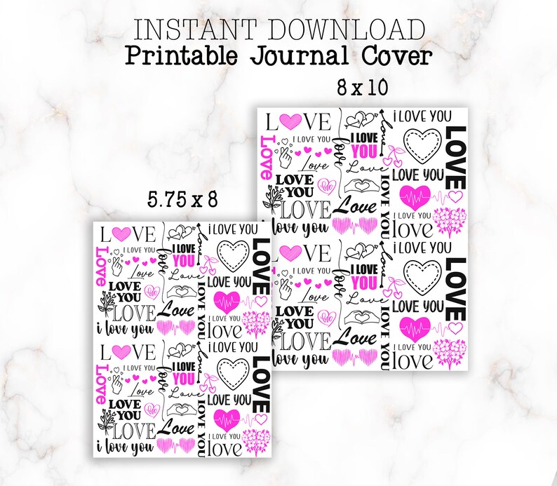 Valentines Day LOVE Journal Cover PNG Design Sublimation - Printable ...