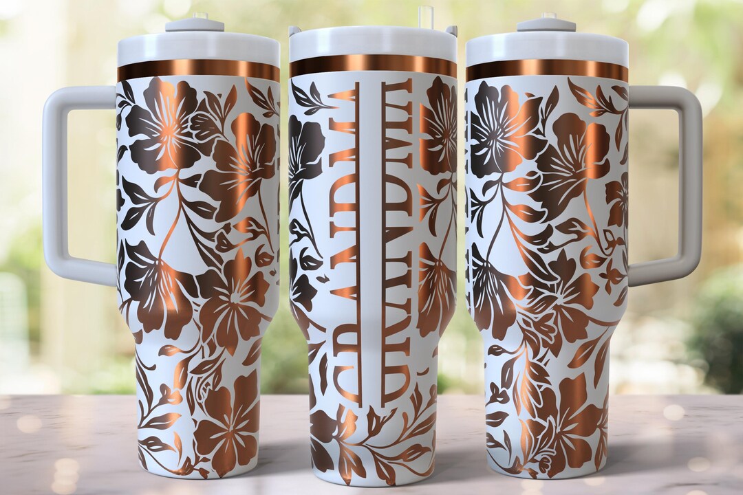 Grandma Monogram Engraved Full Wrap Design for 40oz Tumbler, SVG for ...