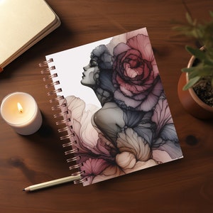 Women Silhouette Journal Covers PNG Design Sublimation - Alcohol Ink ...
