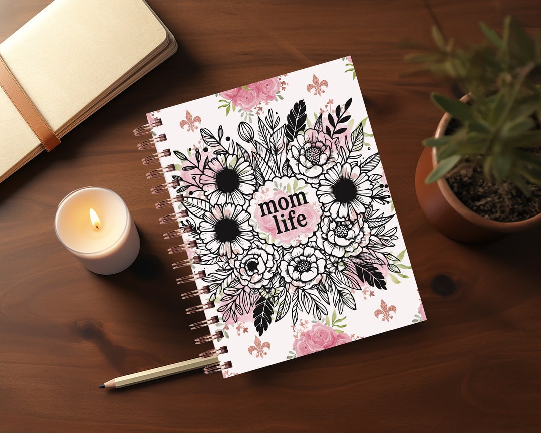 Mom Life Journal Cover PNG Design Sublimation, Mothers Day Spiral ...