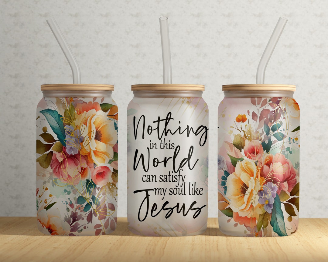 Jesus 16oz Libbey Can Tumbler Wrap PNG File Religious Affirmations ...