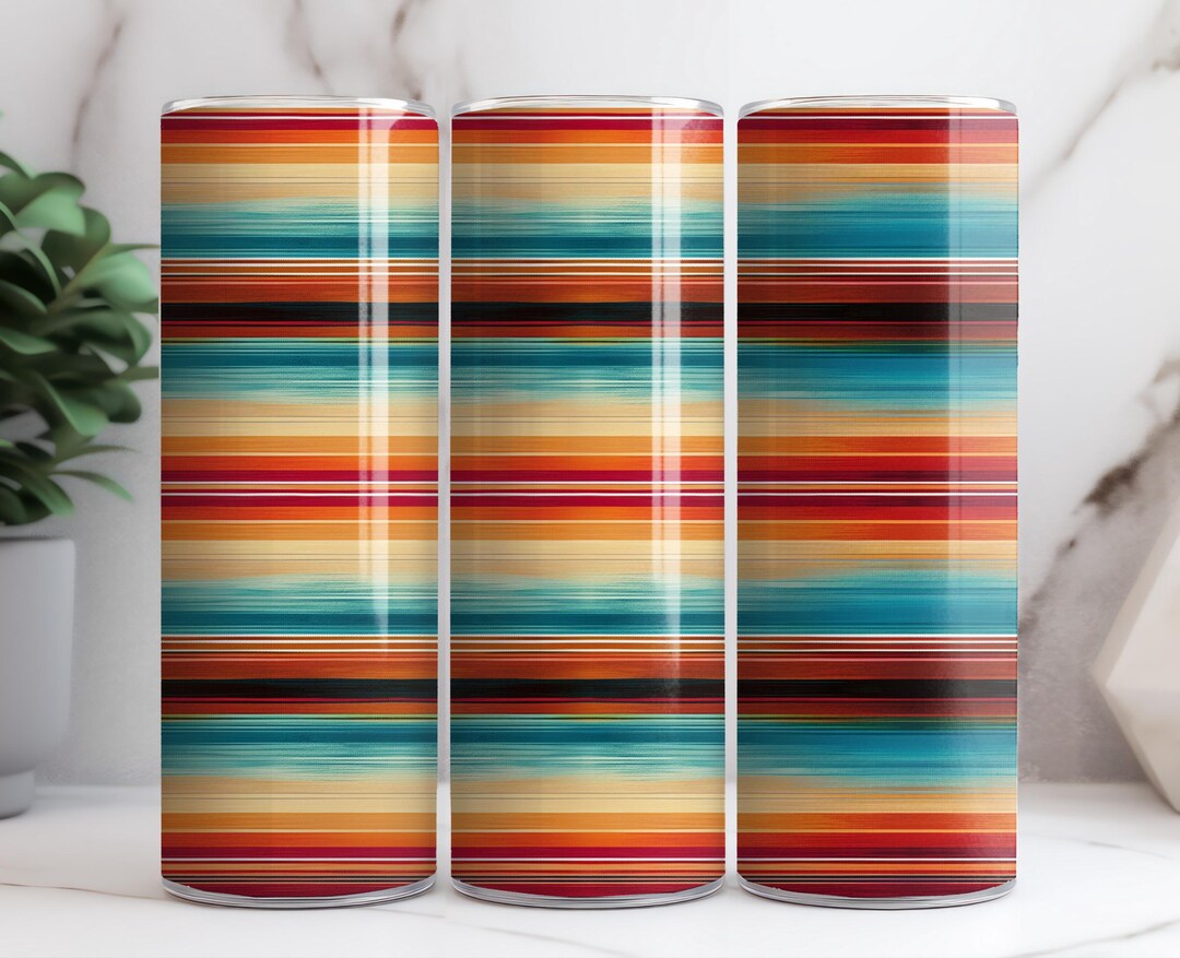 Mexican Serape Pattern, 20oz Skinny Tumbler Wrap PNG, Sublimation ...