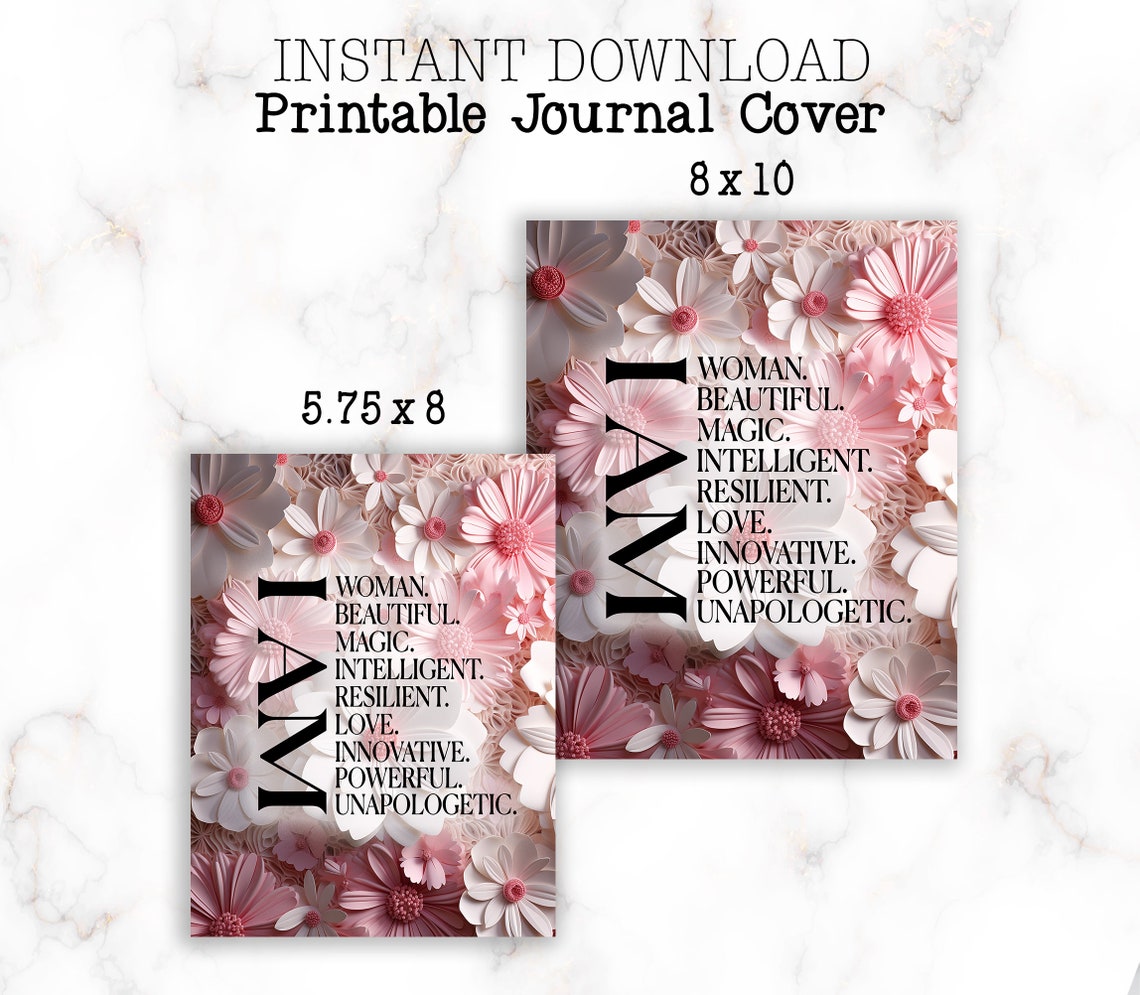 I Am Affirmations Journal Covers PNG Design Sublimation - Printable ...