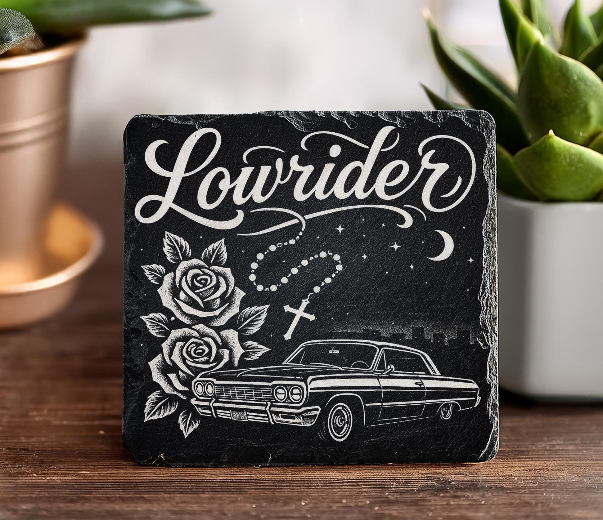 5 Lowrider Car Laser Engraving PNG File, Slate Coaster Files for ...