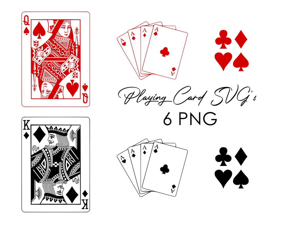 King Queen Digital Download Card Suits Deck of Cards SVG - Etsy