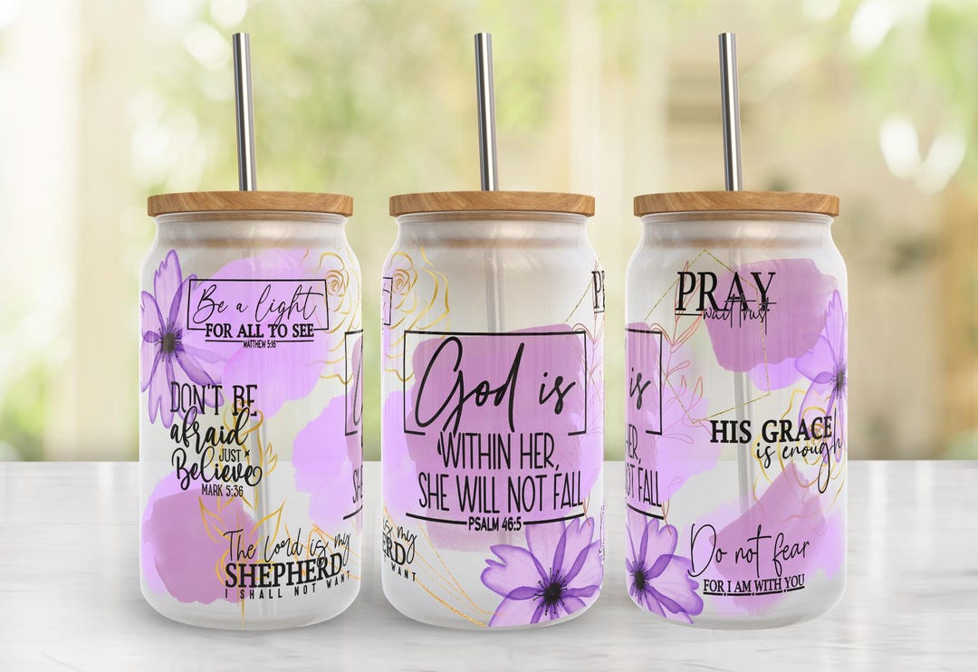 Bible Verses 16oz Libbey Can Tumbler Wrap PNG File • Religious ...