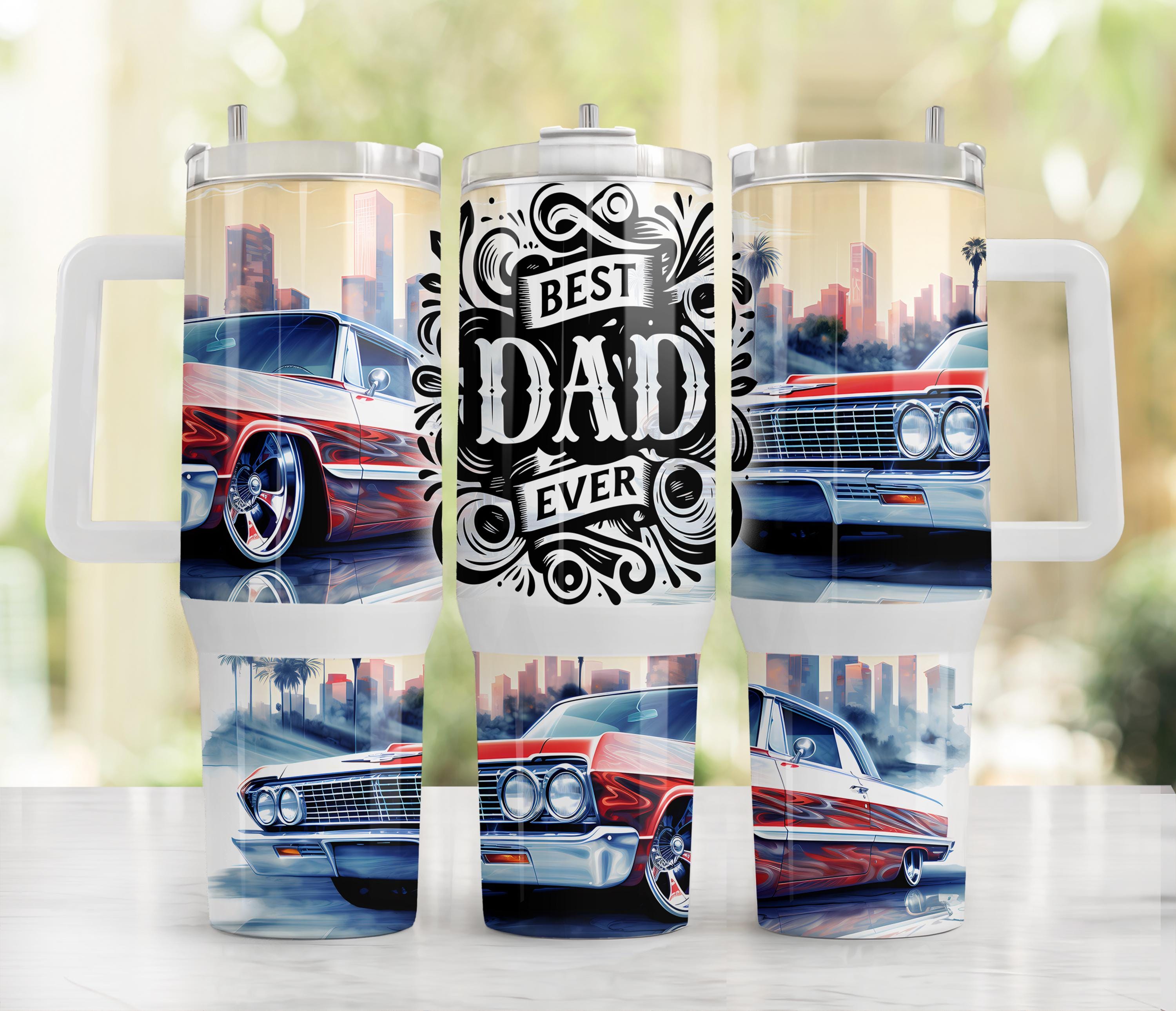 Lowrider Fathers Day 40oz Tumbler Wrap PNG File, 40 Oz Tumbler Template ...