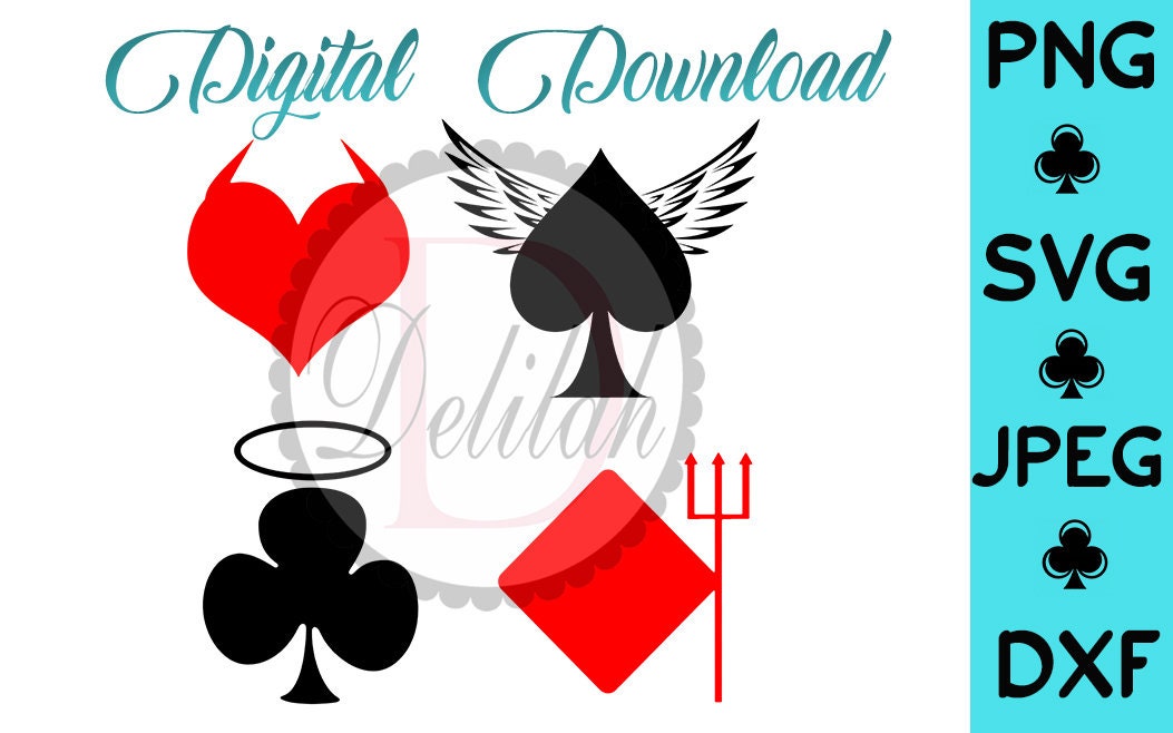 Card Suits Digital Download Decal SVG Cutting Image SVG | Etsy