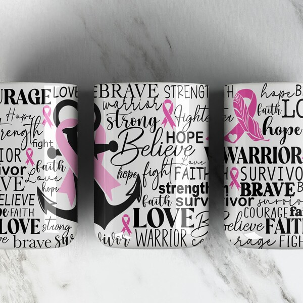 Breast Cancer Mug Png - Etsy